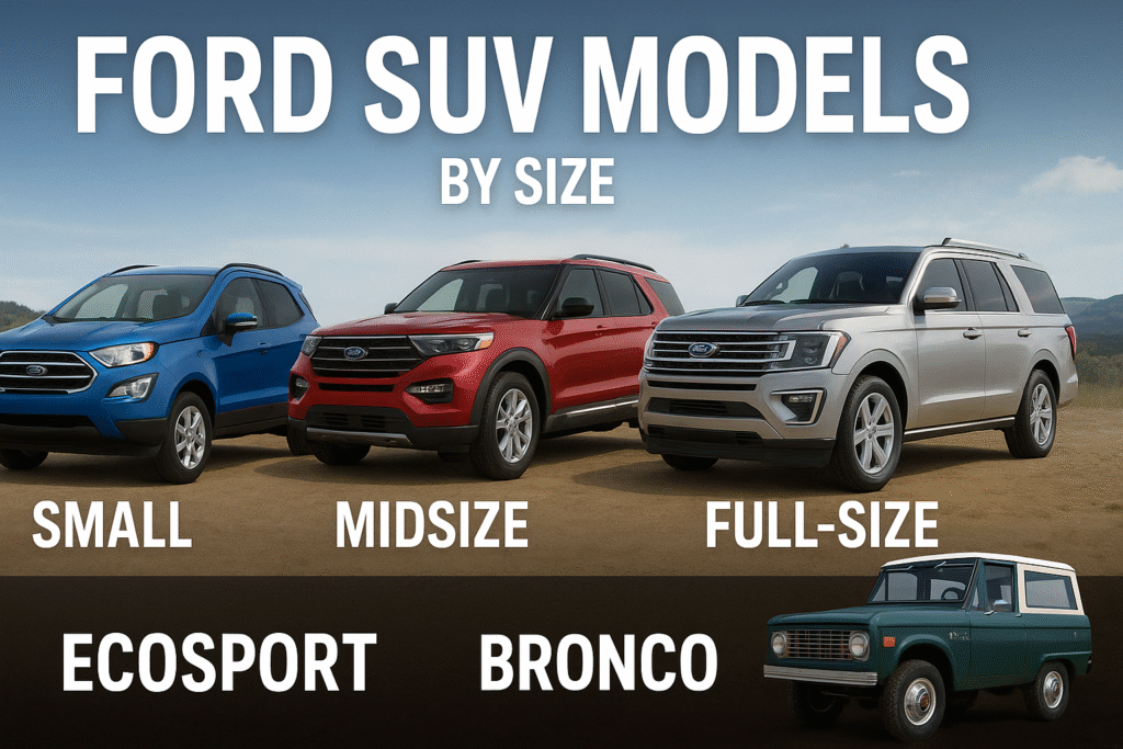 Top Ford SUV Models by Size (2025 Guide): Small, Midsize & Old Classics